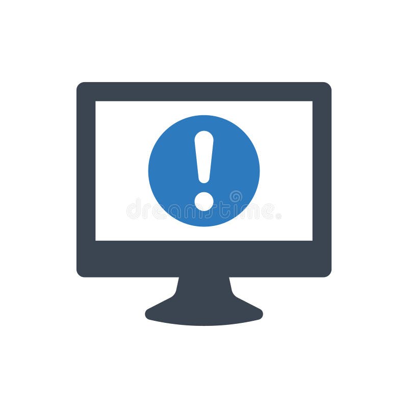 Computer warning icon stock vector. Illustration of symbol - 262611725