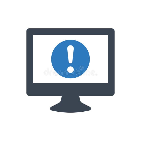 Computer warning icon stock vector. Illustration of symbol - 262611725