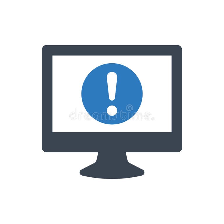 Computer warning icon stock vector. Illustration of symbol - 262611725
