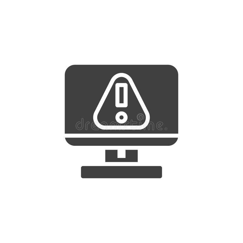 Computer Warning Notice Line Icon Stock Vector - Illustration of ...