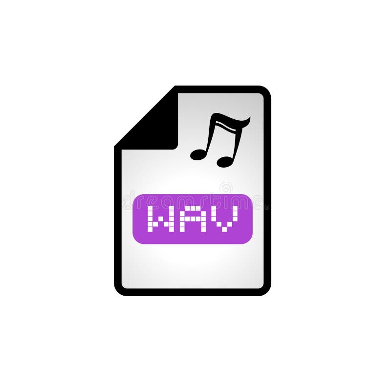 Computer wav file icon stock vector. Illustration of flat - 78483242