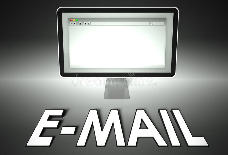 Computer and Web Browser with E-mail, Internet Stock Illustration ...