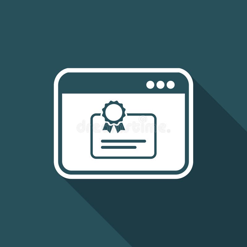 Computer Web Certificate - Vector Flat Icon Stock Vector - Illustration ...