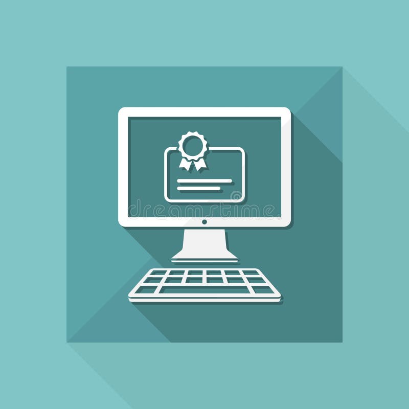 Computer Certificate - Vector Web Icon Stock Vector - Illustration of ...