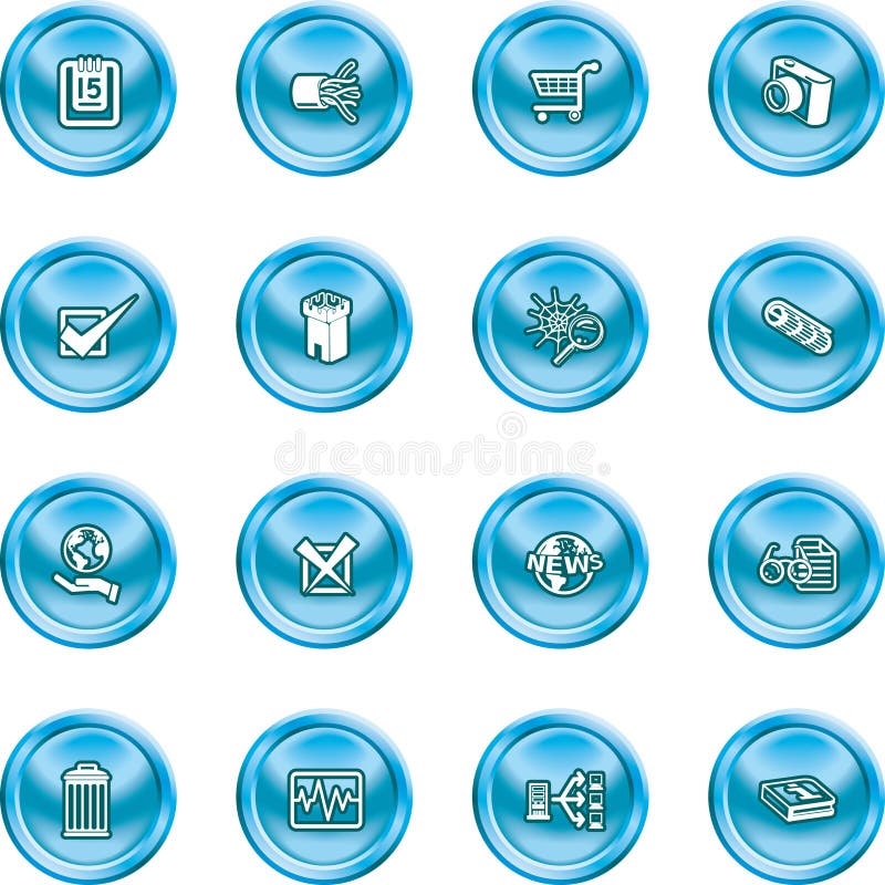 Blue Teal Glass Website Button Stock Illustration - Illustration of ...