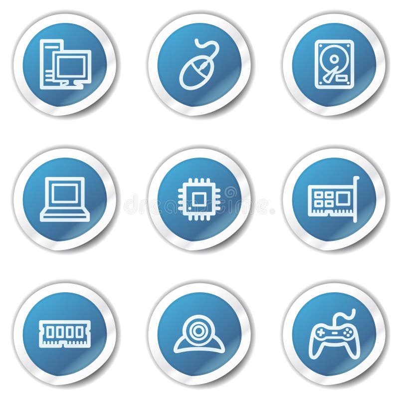 Computer Web Icons, Green Square Buttons Series Stock Vector ...