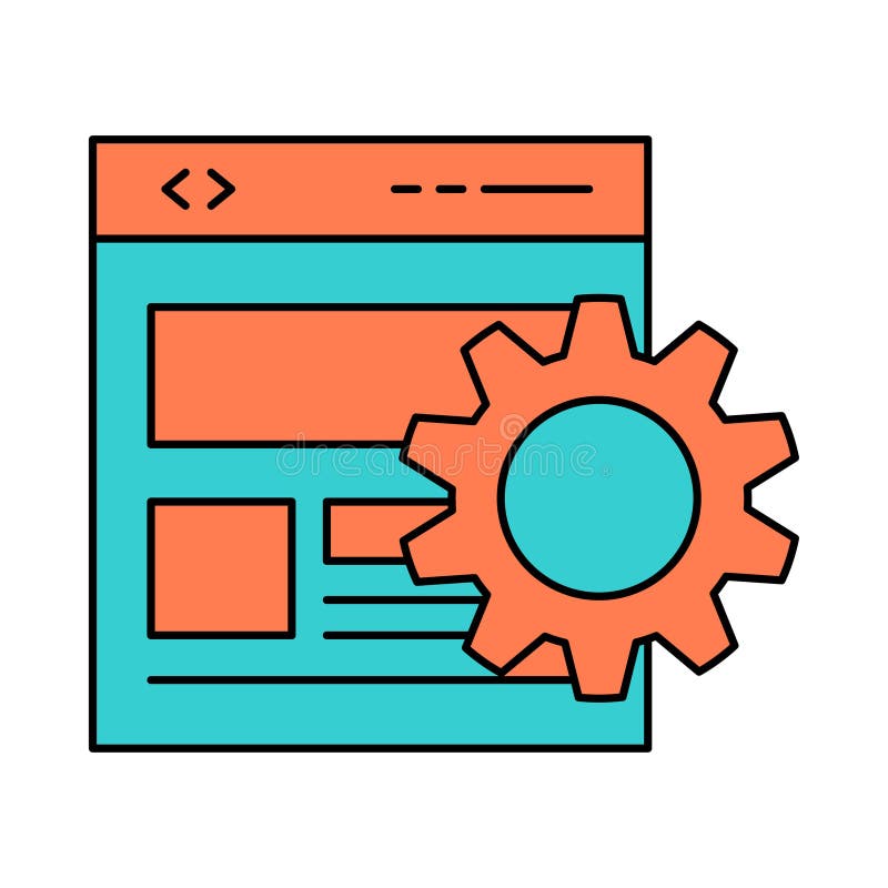 Computer, Website, Gear, Web Ui, Website Maintenance Icon Stock Vector - Illustration of ...
