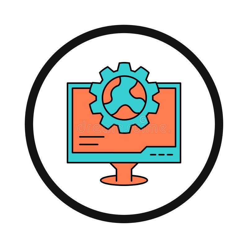 Computer, Website, Gear, Web Ui, Website Maintenance Icon Stock Vector - Illustration of display ...
