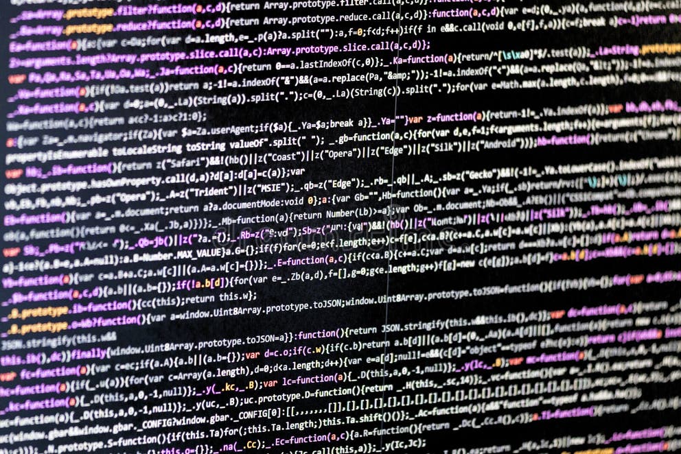 Computer wed page code stock image. Image of letters - 114806879