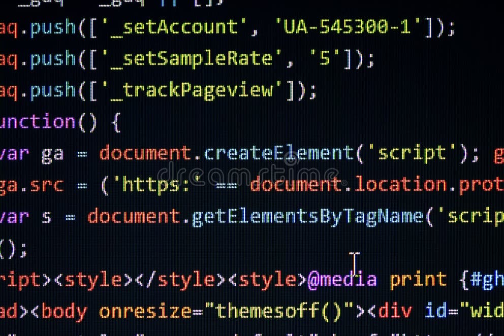 Computer wed page code stock photo. Image of element - 114835272