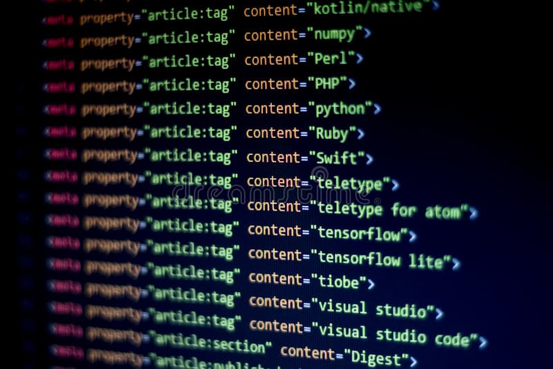 Computer wed page code stock image. Image of abstract - 114839223