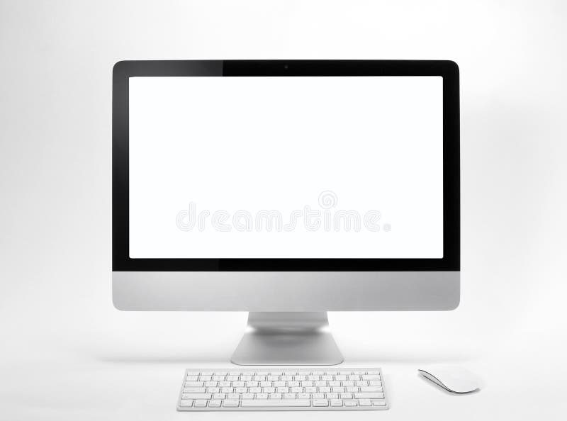 Computer on White Background Stock Photo - Image of equipment, object ...