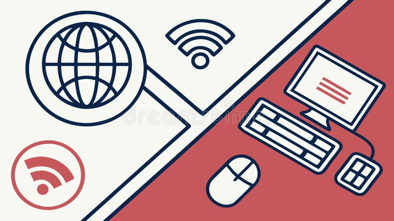 Computer and Wifi Corner, Digital Technology and Internet Connection ...