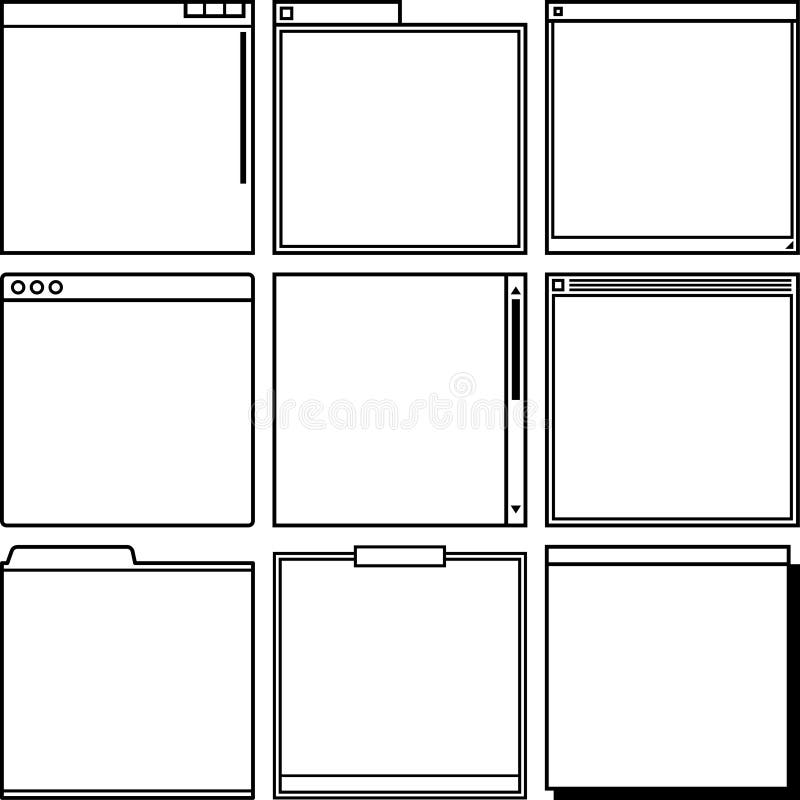 Computer window frames stock vector. Illustration of element - 55563634