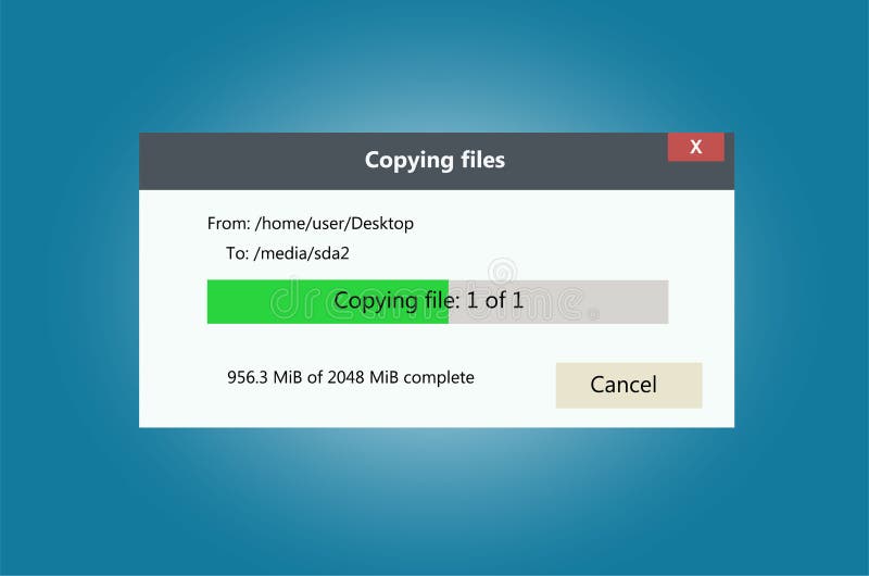 Progress Bar of File Copying Stock Vector - Illustration of message ...