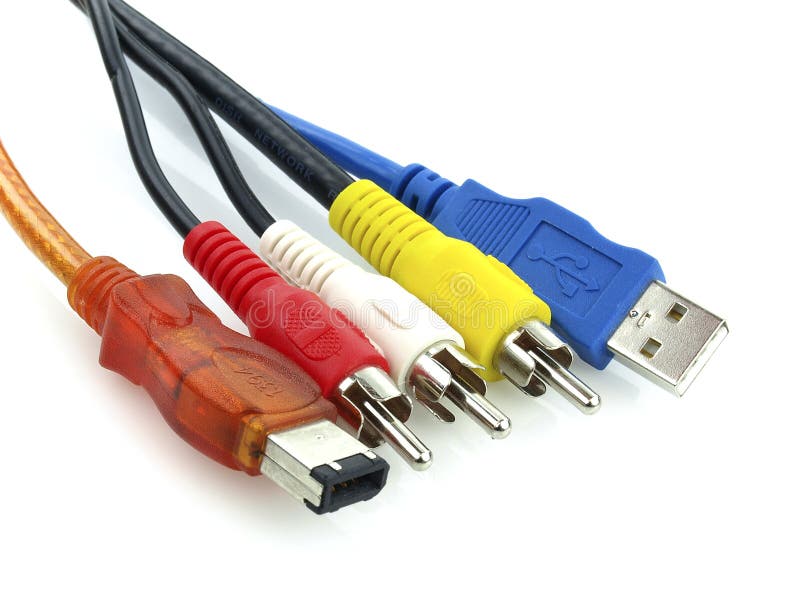 Assortment of Computer Cables Stock Image - Image of device, blue: 13245907