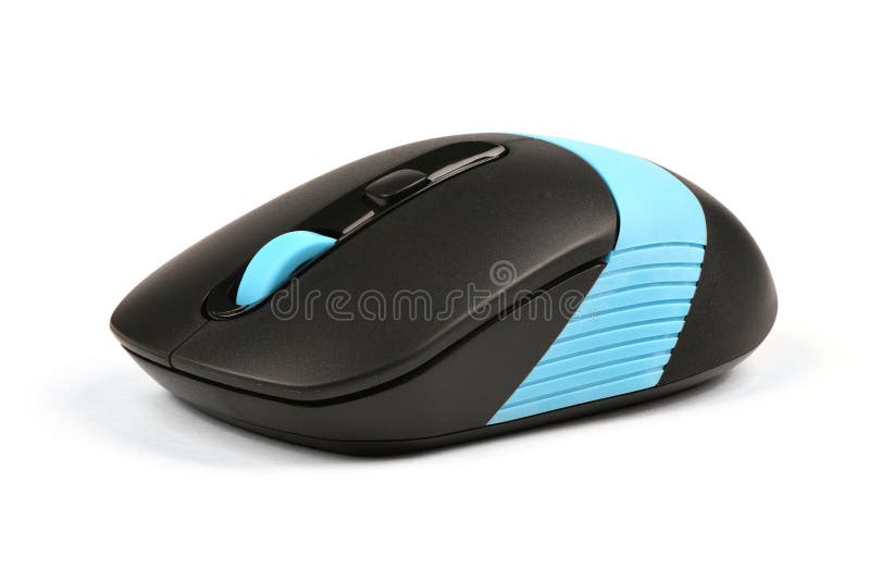 Computer Wireless Mouse on a White Background. Side View Stock Photo ...
