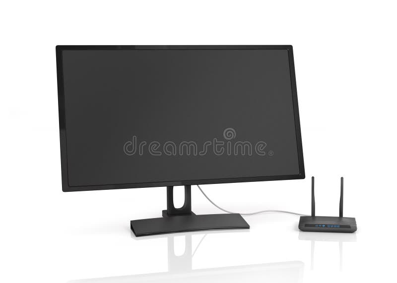 Computer, Wireless Router. stock photo. Image of internet - 54708094