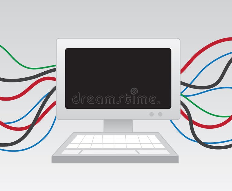 Computer Wires stock vector. Illustration of blue, tangled - 31147728