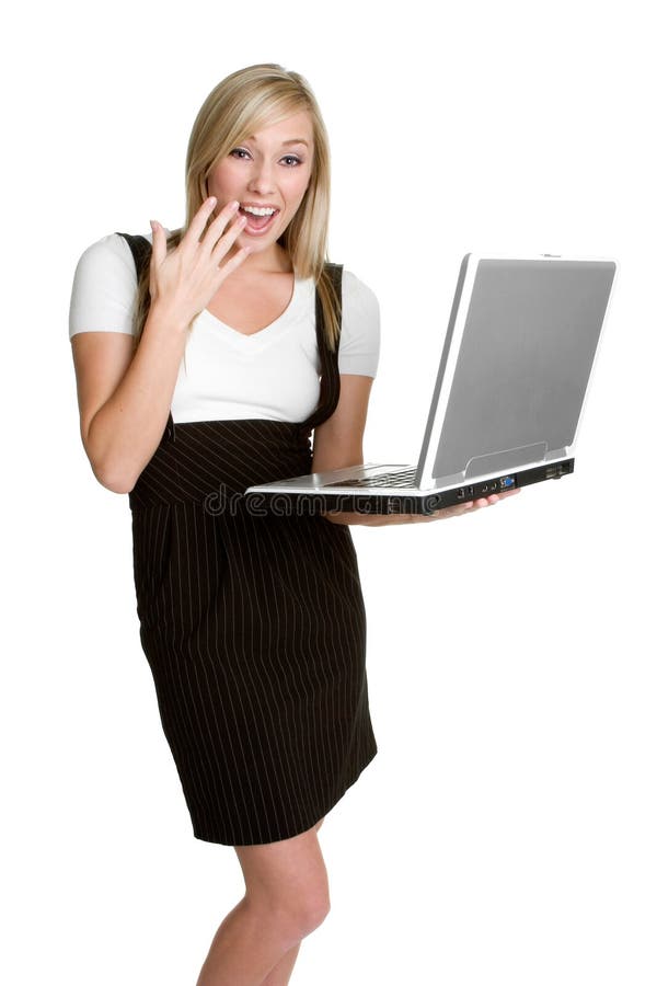 Smiling Computer Woman stock photo. Image of hair, young - 8357928