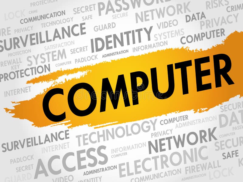 COMPUTER word cloud stock illustration. Illustration of cluster - 202842209