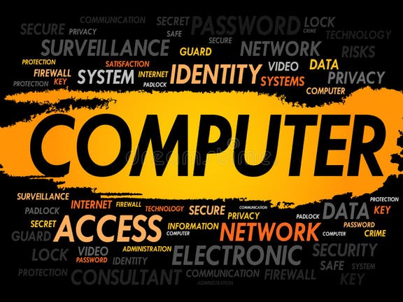 COMPUTER word cloud stock illustration. Illustration of online - 200215303