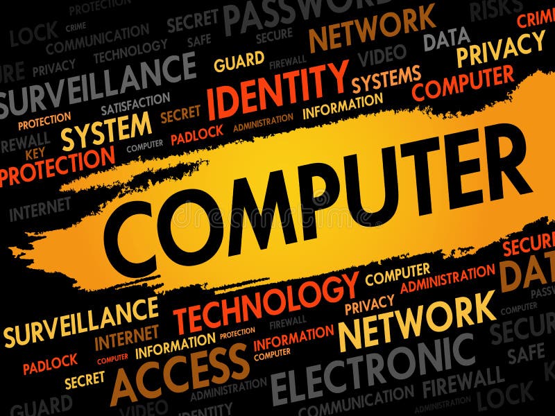 COMPUTER word cloud stock illustration. Illustration of access - 200157944