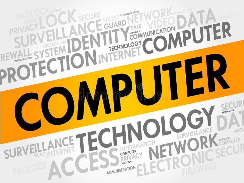 COMPUTER word cloud stock illustration. Illustration of application ...