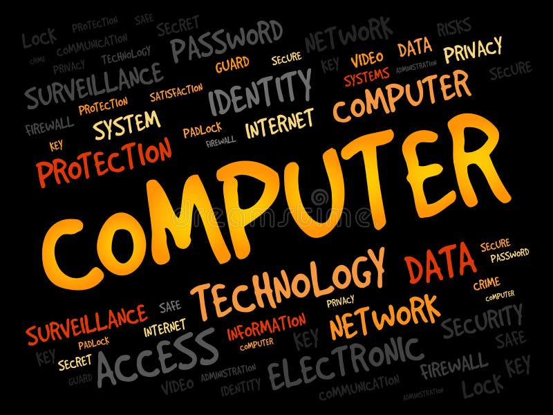 COMPUTER word cloud stock illustration. Illustration of global - 200224008