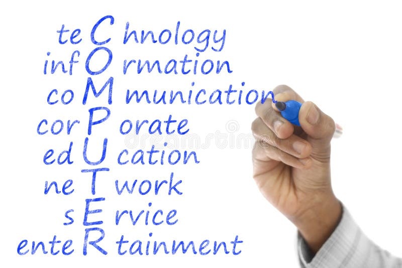 Computer Word Written on Wipe Board Stock Image - Image of businessman ...