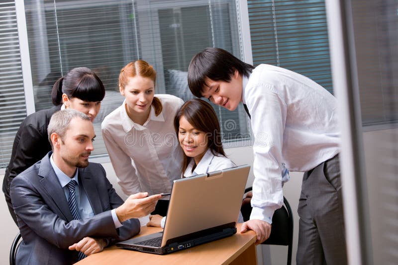 Computer work stock image. Image of attention, explaining - 11847717