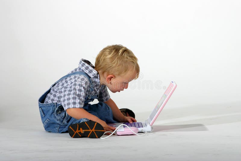 Computer work stock image. Image of work, adorable, childhood - 1240003