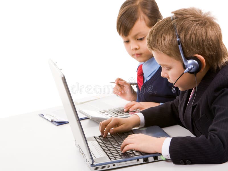 Computer work stock image. Image of corporate, headphones - 12913269