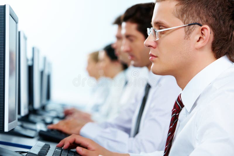 Computer training stock photo. Image of education, hall - 23705568