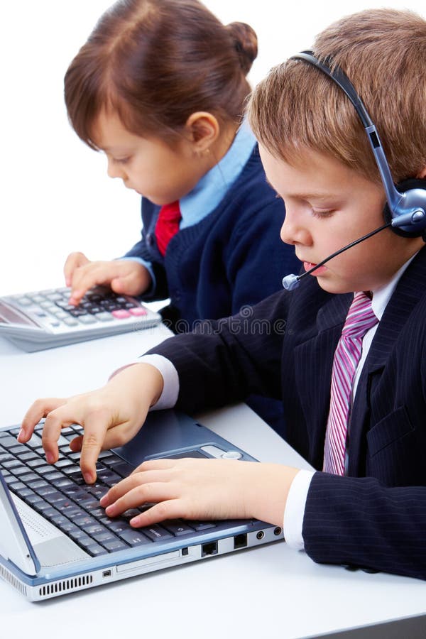 Computer work stock image. Image of corporate, headset - 15872631