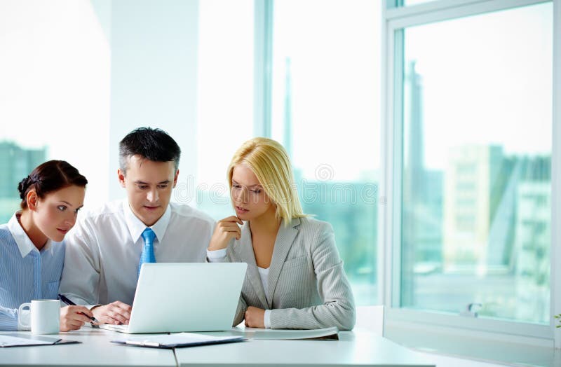 Computer work stock photo. Image of businessmen, gathered - 20976454