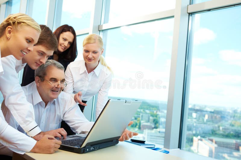 Office team working stock photo. Image of businesswoman - 6878602