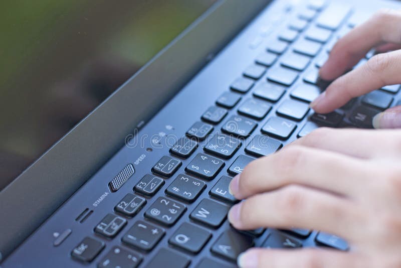 Computer work stock image. Image of hands, electronics - 24603633