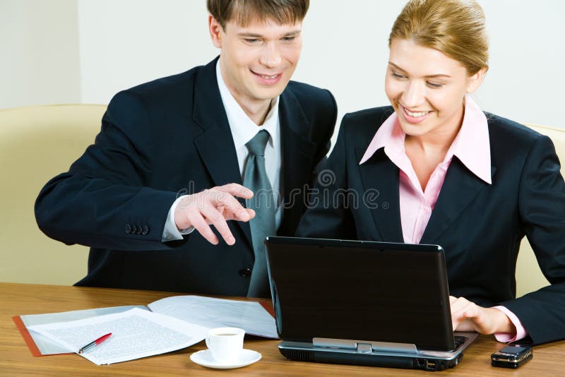 Computer work stock photo. Image of looking, business - 5295116