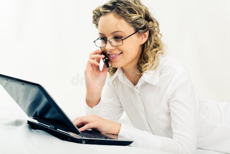 Computer work stock image. Image of collar, laptop, business - 5393279