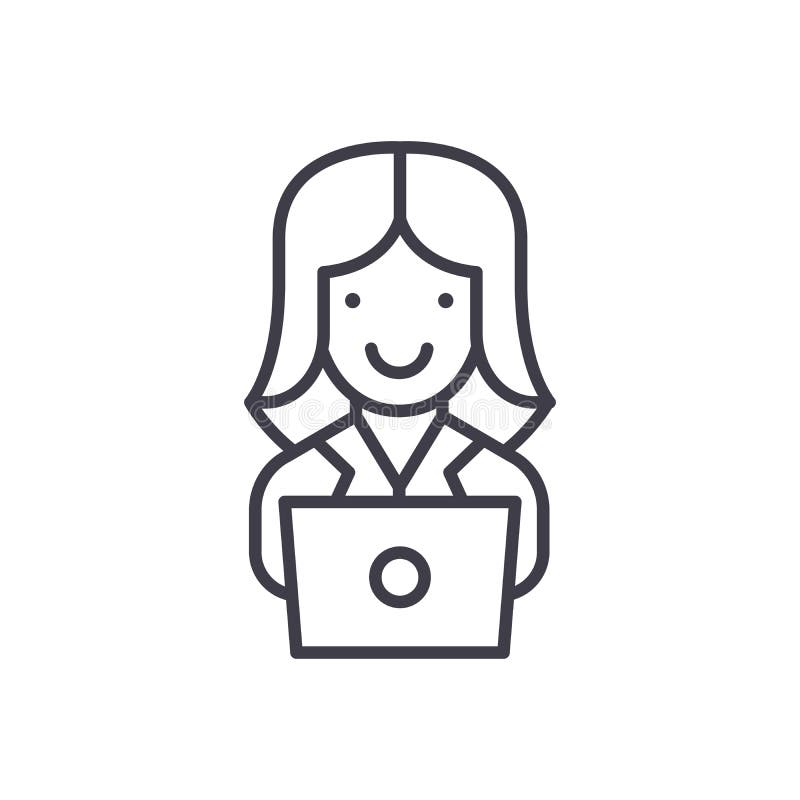 Computer Work Black Icon Concept. Computer Work Flat Vector Symbol ...