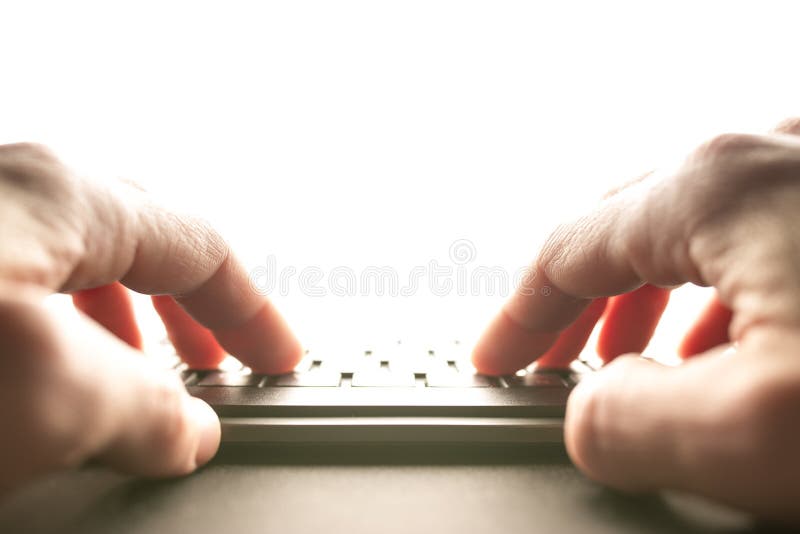Computer Work. Blind Typing Technique Stock Photo - Image of blank ...