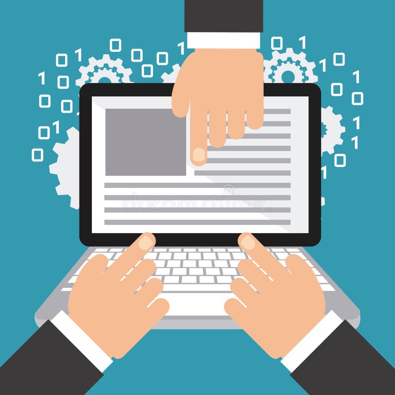 Computer work stock vector. Illustration of symbol, vector - 59060726