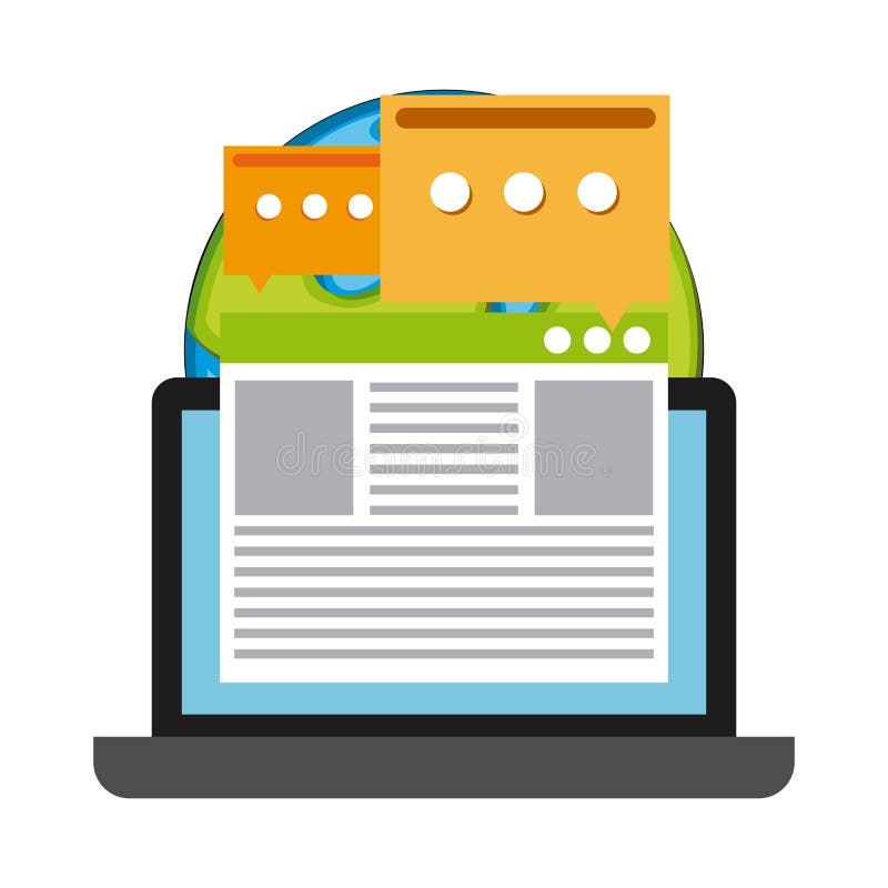 Computer work stock vector. Illustration of media, equipment - 59100163