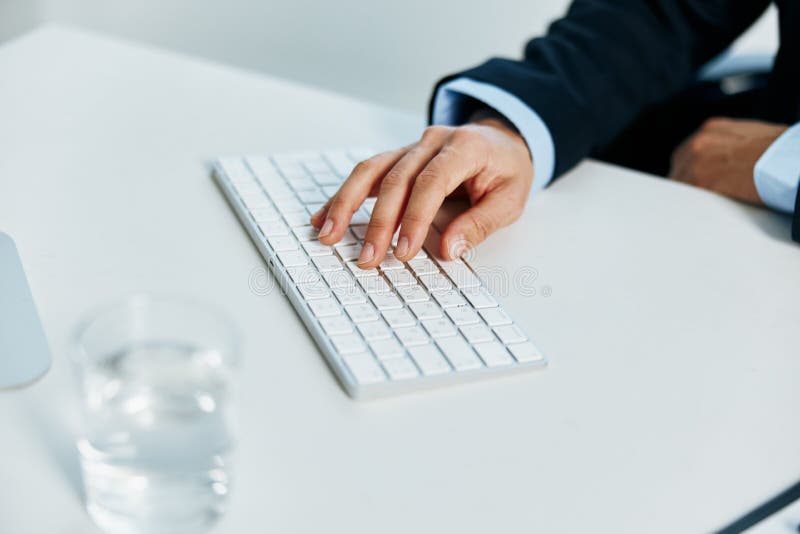 Computer Work Office Desktop Official Stock Photo - Image of desk ...