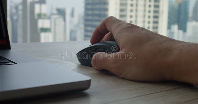 Computer Work Person S Hand Maneuvers Computer Mouse with Ease ...