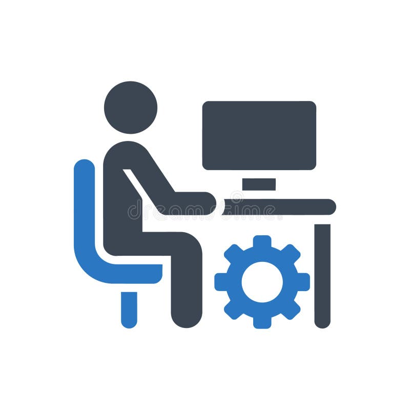 Computer Work Productivity Icon Stock Illustration - Illustration of ...