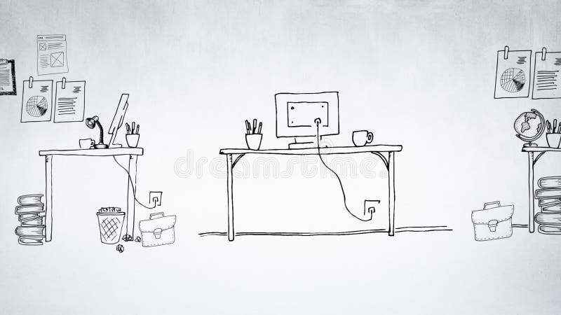 Computer work station stock illustration. Illustration of electronics ...