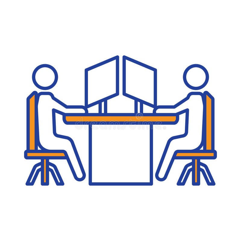 Computer, Work Table, Stuff, Office Stuff Group Working Icon Stock ...