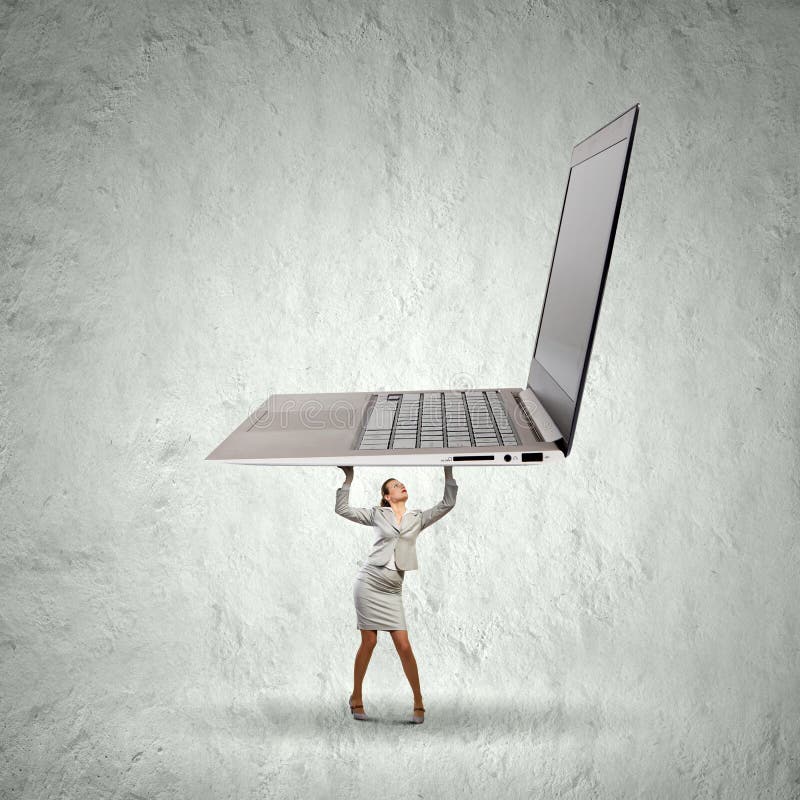 Computer work stock photo. Image of girl, lifting, adult - 42153666